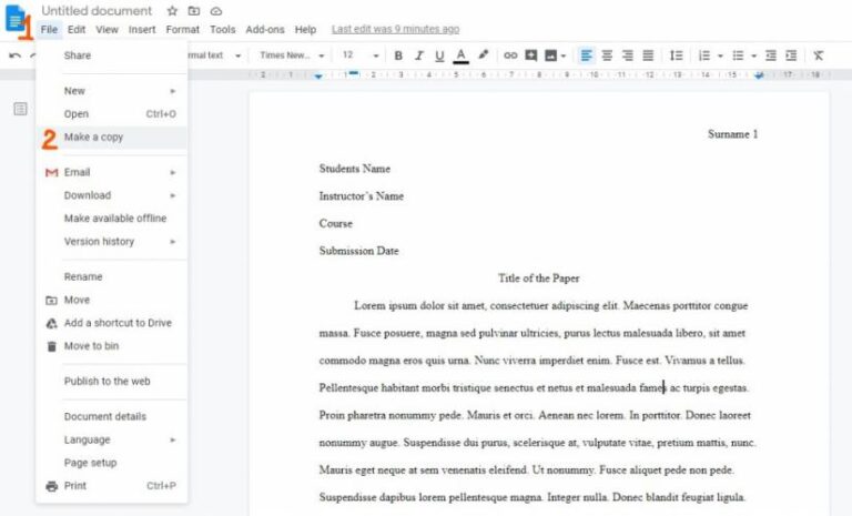 How to Create an MLA Format Template in Google Docs With Examples – Wr1ter